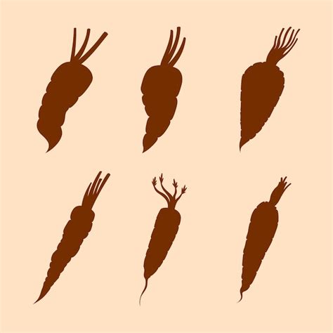 Free Vector Hand Drawn Carrot Silhouette Set