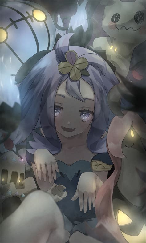 Safebooru 1girl D Absurdres Acerola Pokemon Armlet Blue Fire