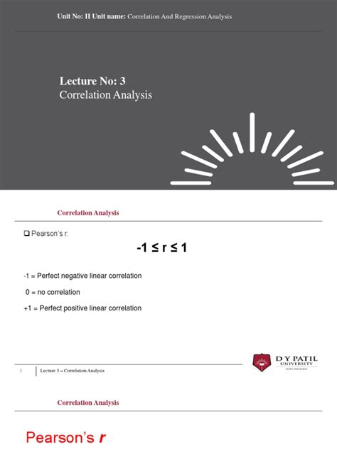 Lecture No 3 Correlation Analysis Pdf Correlation And Dependence