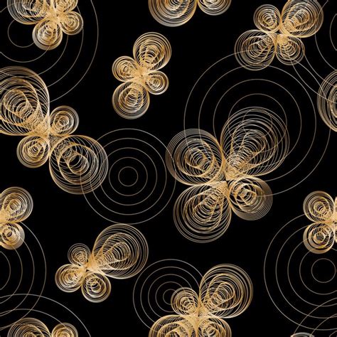 Premium Vector Abstract Seamless Pattern With Concentric Abstract Shapes Made Of Golden Rings
