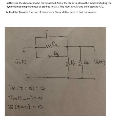 A Develop The Dynamic Model For This Circuit Show Chegg