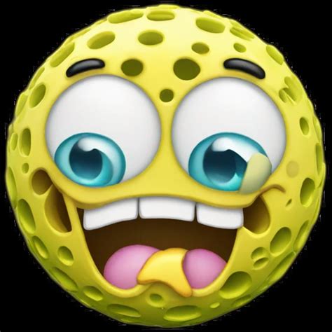 3d Sphere With A Cartoon Spongebob Skin Texture Emoji Ai Emoji Generator