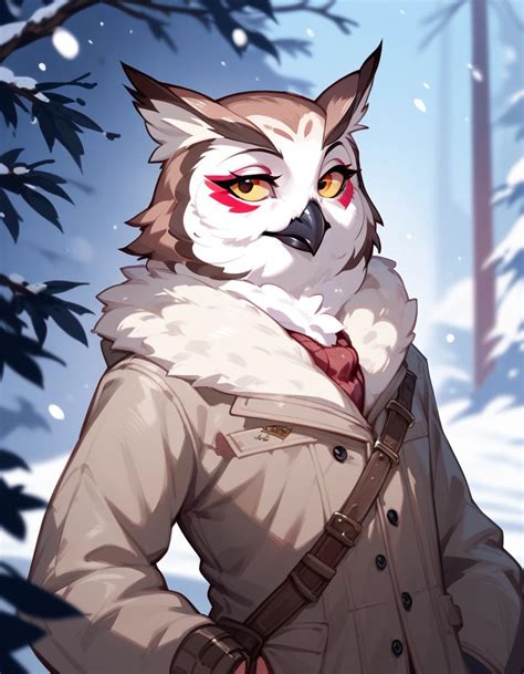 Score 9 Score 8 Up Score 7 Up An Anthro Avian Snow Owl Seaart Ai