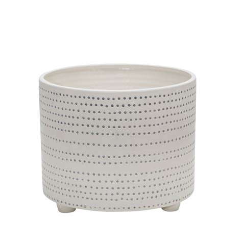 Dots Footed Planter 12in Silk Plant Warehouse