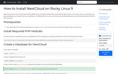 Crowncloud Wiki How To Install Nextcloud On Rocky Linux 9