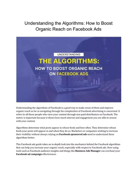Ppt Boost Facebook Ads Organic Reach Understanding Algorithms