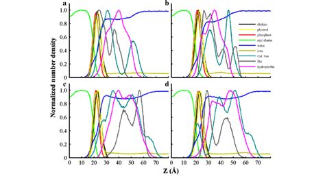 Normalized Number Densities Of Coarse Grained Atoms As A Function Of