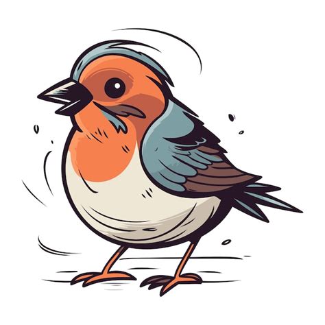 Premium Vector Cute Robin Bird Isolated On White Background Vector