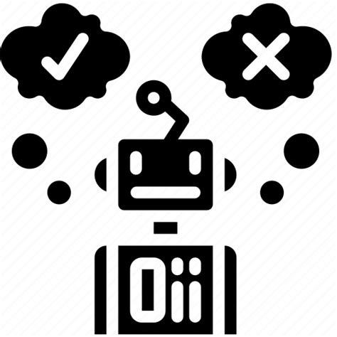 Artificial Decision Intelligence Machine Making Robot Icon