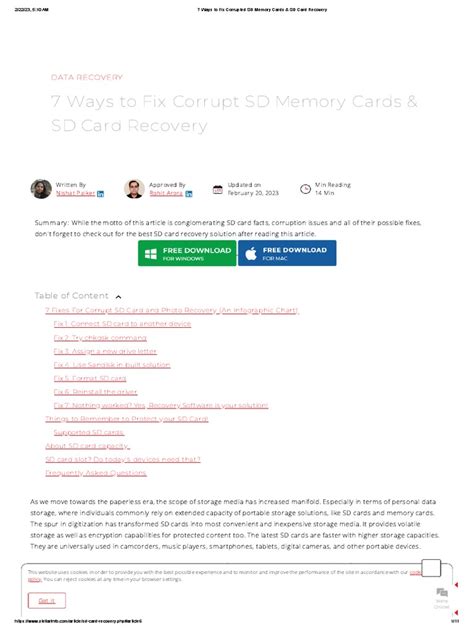 7 Ways To Fix Corrupted Sd Memory Cards And Sd Card Recovery Pdf