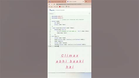 🧑‍💻 Linkedlist Traversalandcreation 🧑‍💻 Viralshorts Youtube