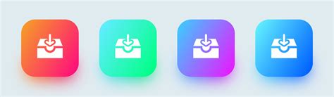 Direct Message Solid Icon In Square Gradient Colors Inbox Signs Vector