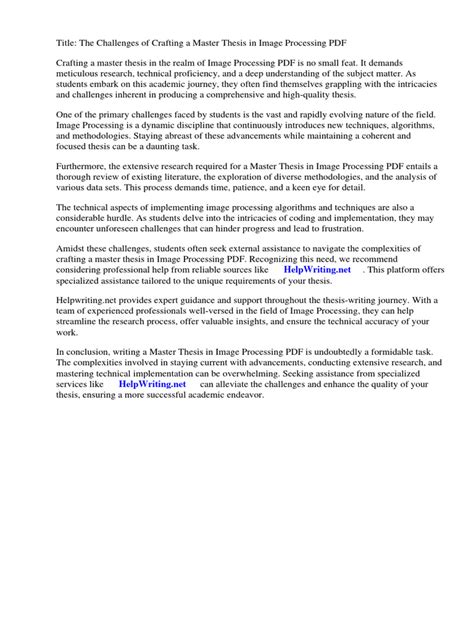 Master Thesis Image Processing Pdf Pdf