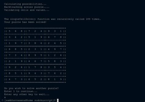 Github Ashu Jha Sudokuscript Sudoku Solver In C Using