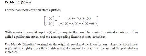 Solved For The Nonlinear Equation State Equation