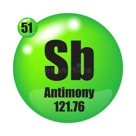 Antimony Icon Sb Chemical Element Atomic Number 51 Mass 12176