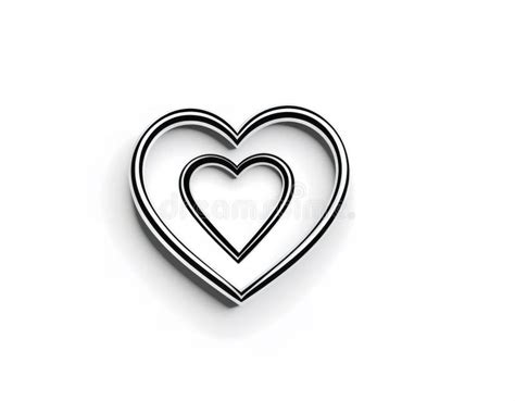 Monochromatic Nested Hearts Forming Geometric Optical Illusion Symbolizing Love And Connection