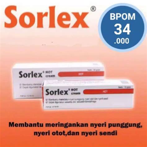 Jual Hot Cream Sorlex Gr Pereda Nyeri Sendi Nyeri Punggung Nyeri