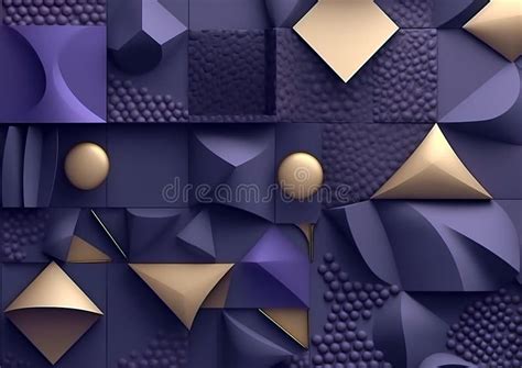 Stylish Geometric Shapes With Layers In Pastel Colors 3d Design Stock Illustration