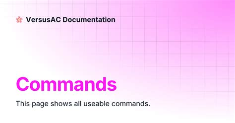 Commands VersusAC Documentation