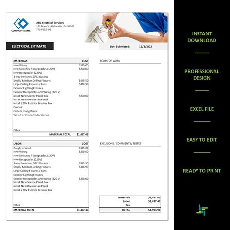 Construction Proposal And Estimate Templates And Construction Logos