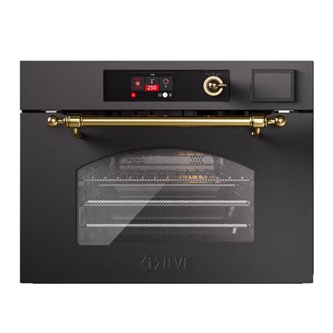 Forno Combinato Vapore Microonde L Cm Grafite Matt Finiture Ottone Forni