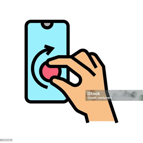 스마트폰 화면 색상 아이콘 벡터 일러스트레이션에서 디지털 버튼 켜기 Brand Name Smart Phone에 대한 스톡 벡터