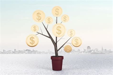 Premium Photo Money Tree With Dollar Coins