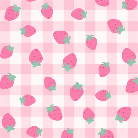 Lindo Estampado De Cuadros De Fresa Estampado De Fresa Fondo De Fresa