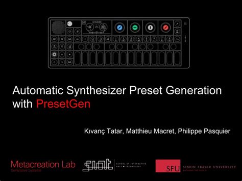 Ppt Automatic Synthesizer Preset Generation With Presetgen Kvan Tatar Powerpoint
