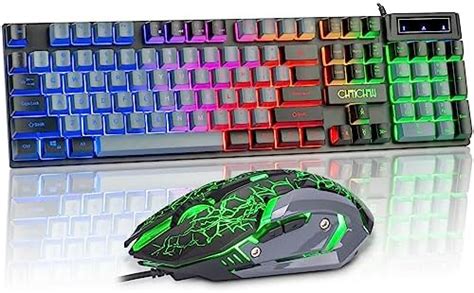 Amazon Com CHONCHOW Cute Pink Gaming Keyboard And Mouse Combo For Girl 3 Color Backlit 19