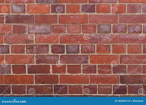 Head On Symmetrical Red Brick Wall Texture Background Stock