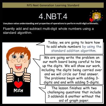 Addition Algorithm For Whole Numbers Lesson By Teachings By Tammy