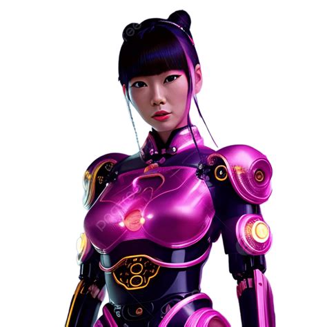 Beautiful Pink Ai Generated Cyborg Metallic Robot Scifi Avatar Futuristic Beautiful Pink Ai