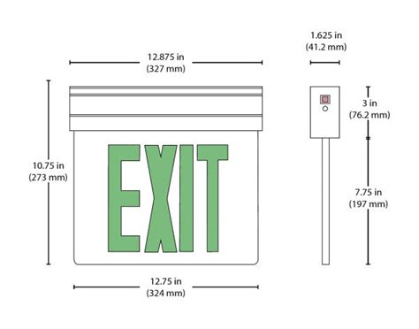 Led Emergency Exit Sign Mirrored With Green Lettering Green Lighting
