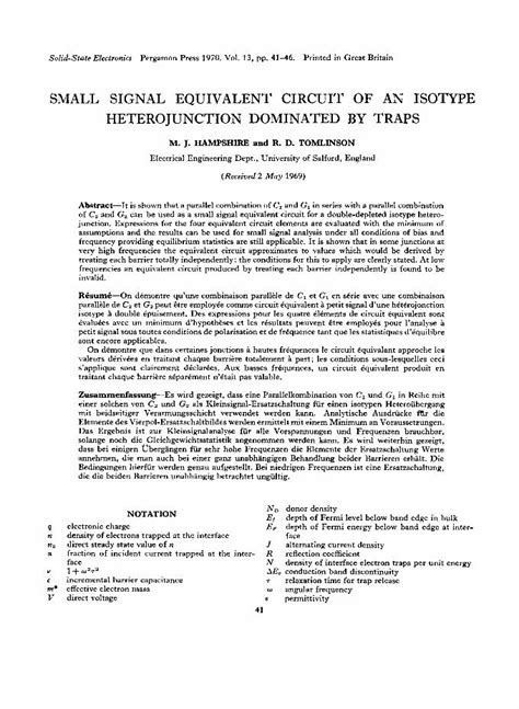 Pdf Small Signal Equivalent Circuit Of An Isotype Heterojunction