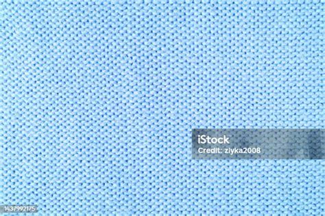 Bright Blue Knitwear Wool Fabric Texture Background Abstract Textile