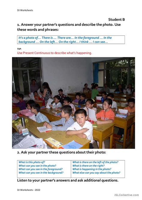 Describe The Photo 41 General Voca English ESL Worksheets Pdf Doc
