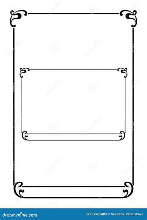 Two Rectangular Black Retro Frameworks Stock Vector Illustration Of