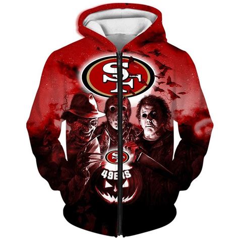 Nfl San Francisco 49ers Halloween Horror Night Zip Up Hoodie