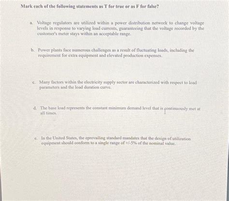Solved Mark Each Of The Following Statements As T For True Chegg