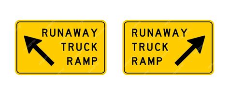 Premium Vector Vector Runaway Truck Ramp Signs