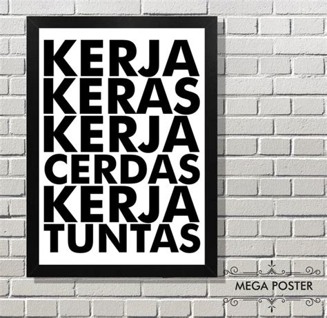 Jual Poster Motivasi Kerja Cerdas Kerja Tuntas Bingkai Frame Hiasan