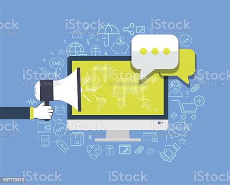 Konsep Desain Datar Modern Pemasaran Digital Ilustrasi Stok Unduh
