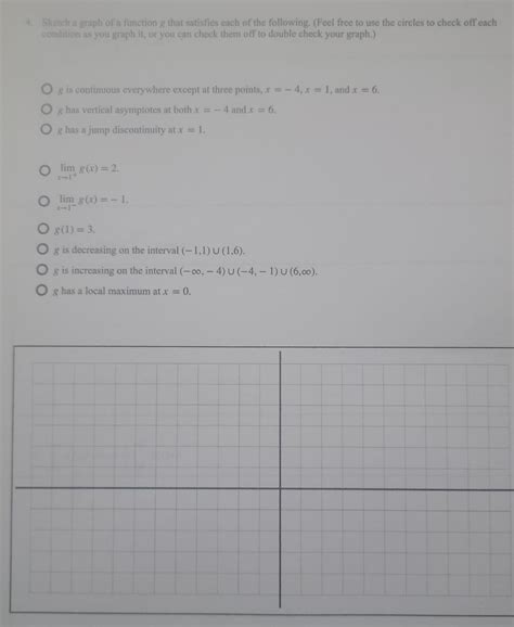solved 4 sketch a graph of a function g that satisfies each