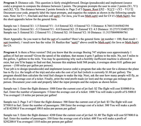 Solved Program 3 Distance Calc This Question Is Fairly