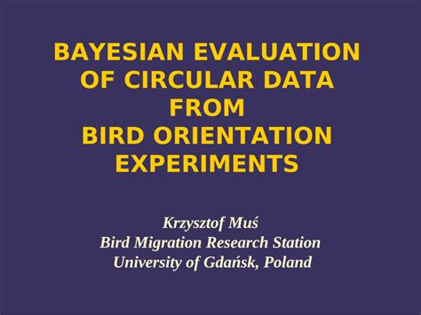 pdf bayesian evaluation of circular data in birds orientation experiments