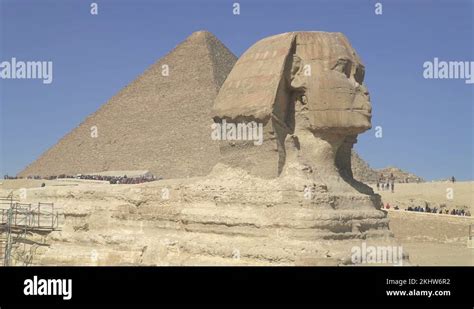 The Sphinx Of Giza And The Great Pyramid Of Giza Located On Giza
