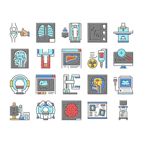 Radiology Equipment Collection Icons Set Vector Illustration 19591065