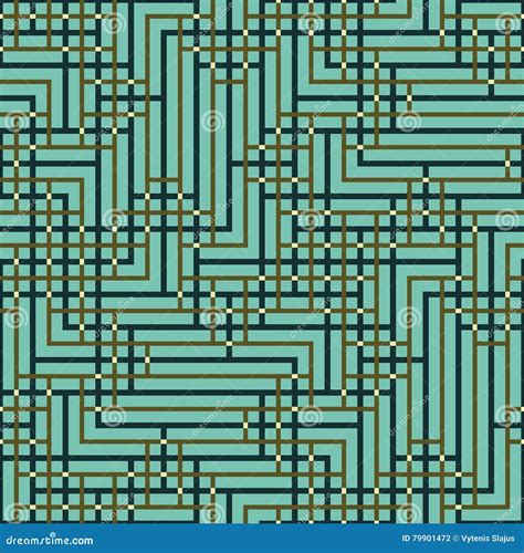 Abstract Seamless Vector Pattern Of Intersecting Square Ornaments Stock Vector Illustration Of